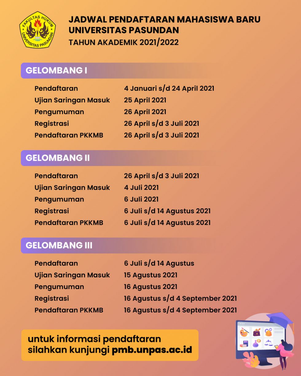 Jadwal PMB | Fakultas Hukum